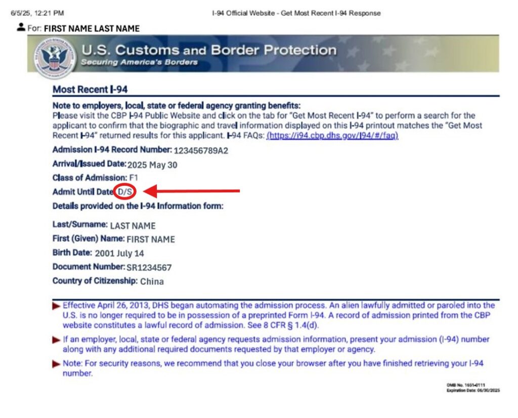 I-94 Record - Office for International Students & Scholars